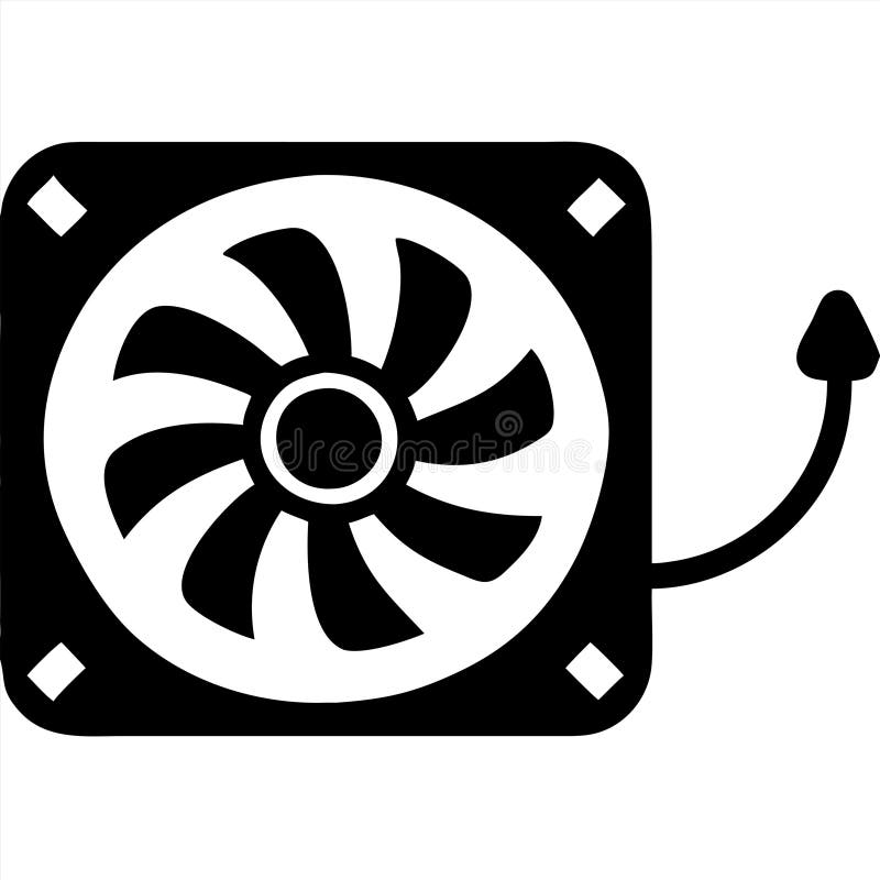 Vector Illustration Computer Cooling Fan Technology Equipment Stock ...