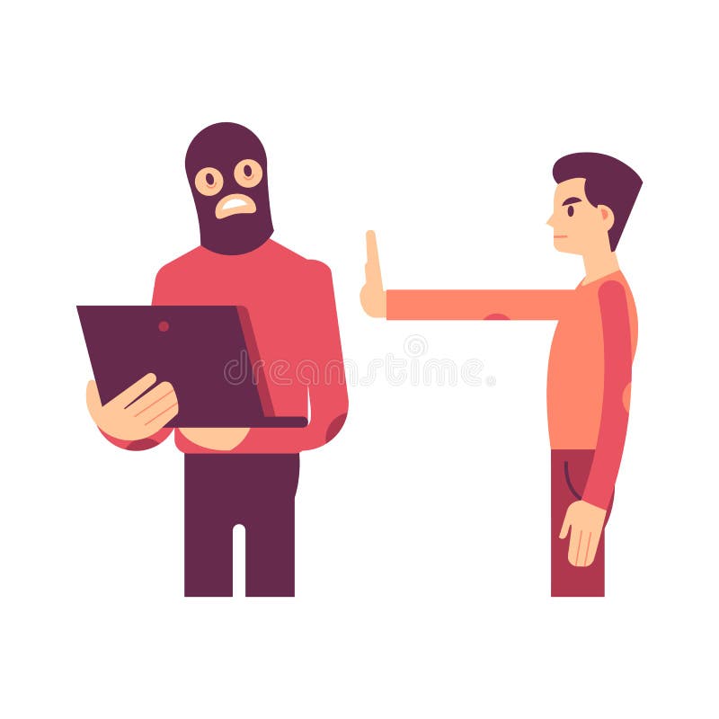 Vector Illustration of Computer Hacker Trying To Steal Information from ...