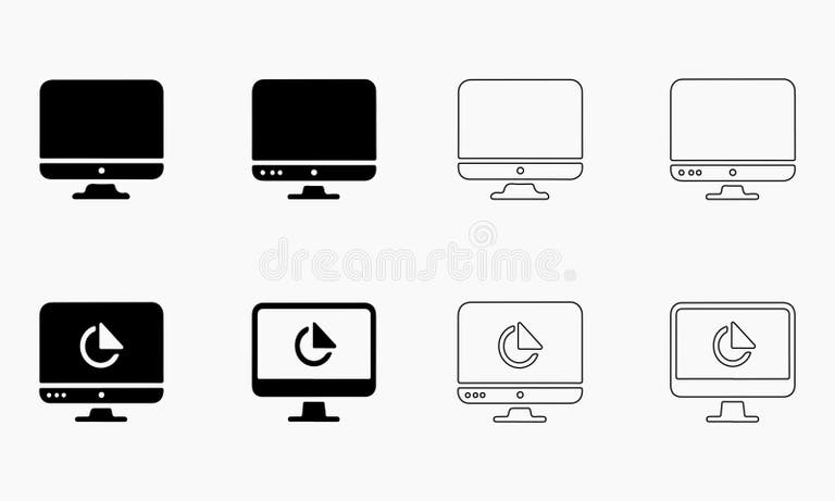 Vector Illustration of Computer Monitors with Refresh Icons Stock ...