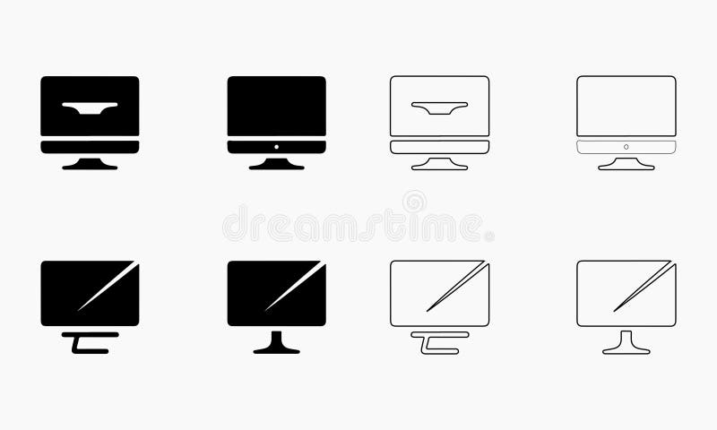 Vector Illustration of Computer Monitors with Refresh Icons Stock ...