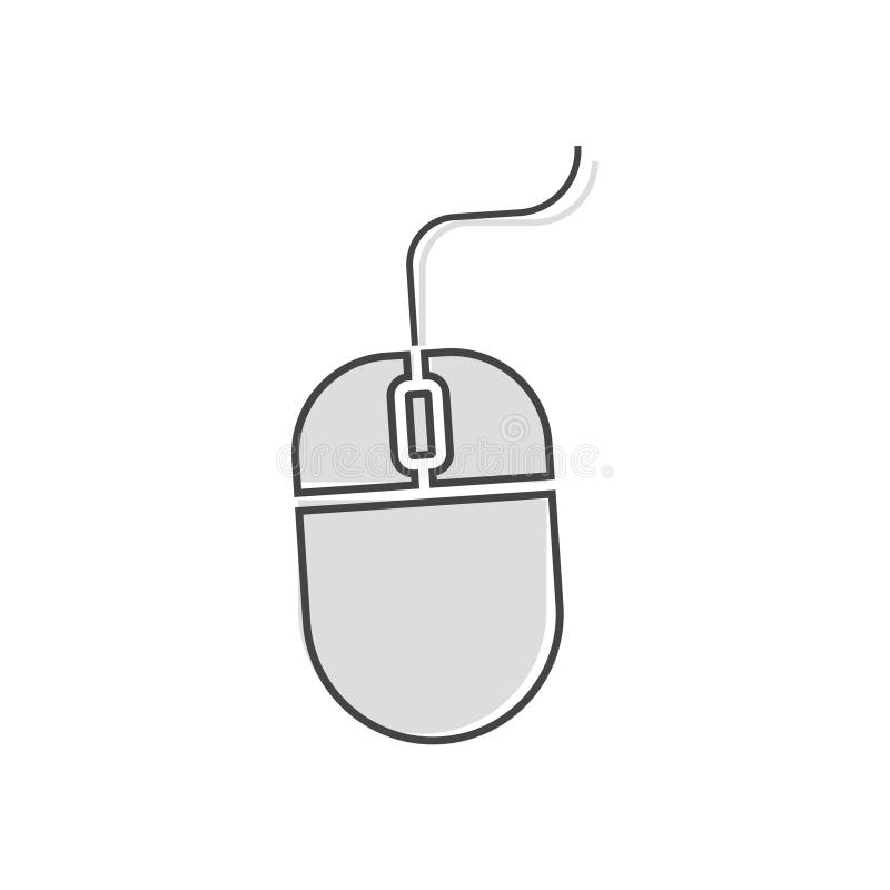 Vector Illustration of Computer Mouse Cartoon Style on White Isolated ...