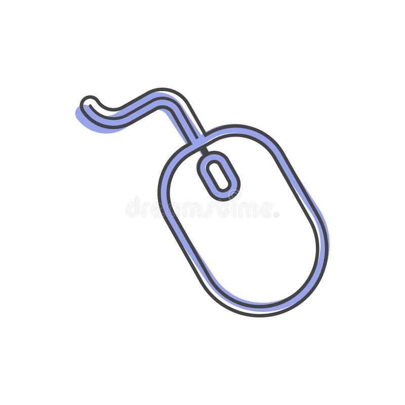 Vector Illustration of Computer Mouse Cartoon Style on White Isolated ...