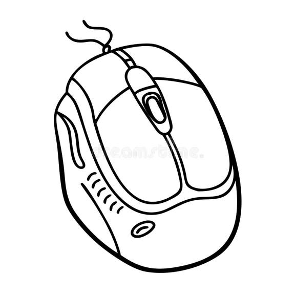 Vector Illustration of Computer Mouse Outline for Design and Technology ...