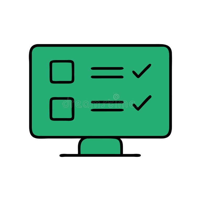 Vector Illustration Computer Screen with Checklist for Productivity and ...