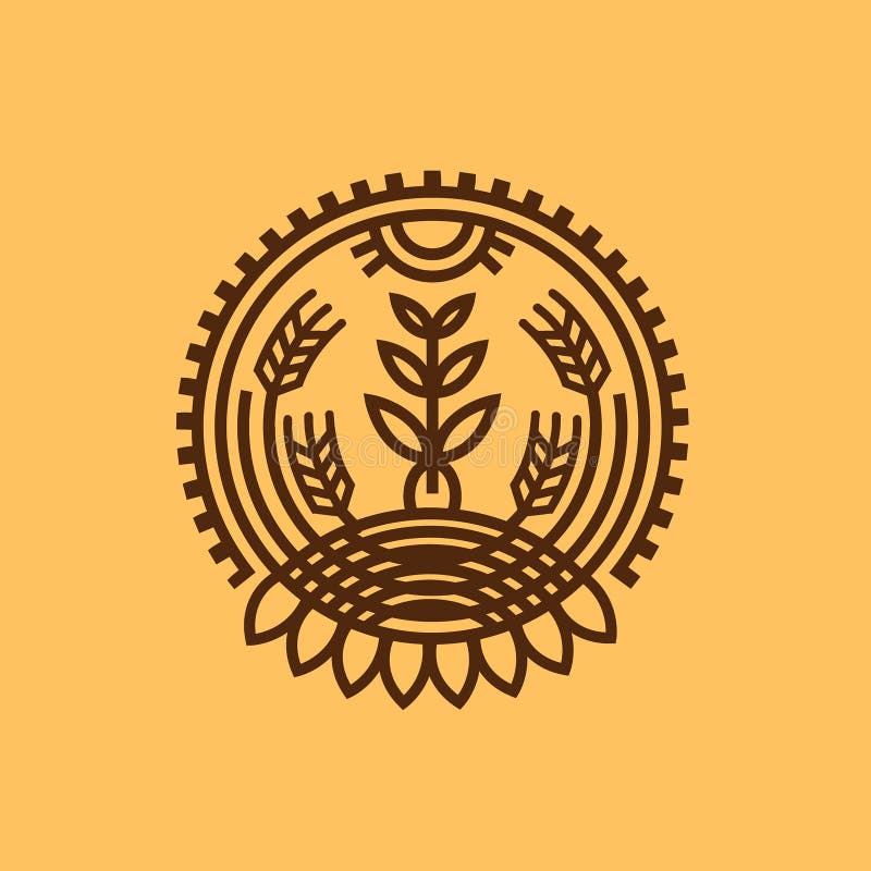 Vector Illustration Concept of Agro Technology Logo. Icon on Color ...