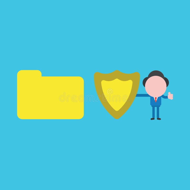 Vector Illustration Concept of Businessman Character Holding Guard ...