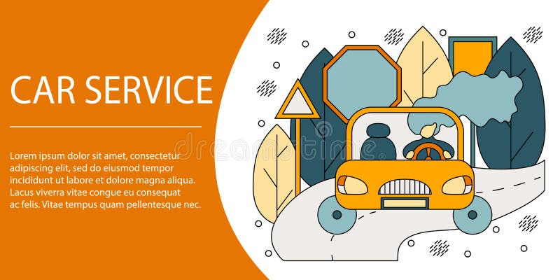 Vector Illustration Concept of Car Service. Creative Flat Stock Vector ...
