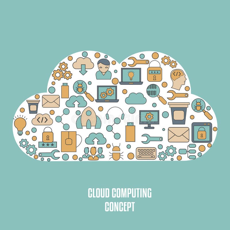 Cloud computing technology stock vector. Illustration of link - 109171330