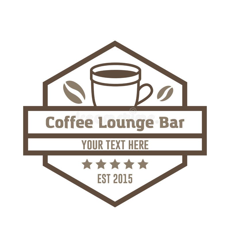 Vector Illustration Concept of Coffee Logo. Brown on Beige Background ...