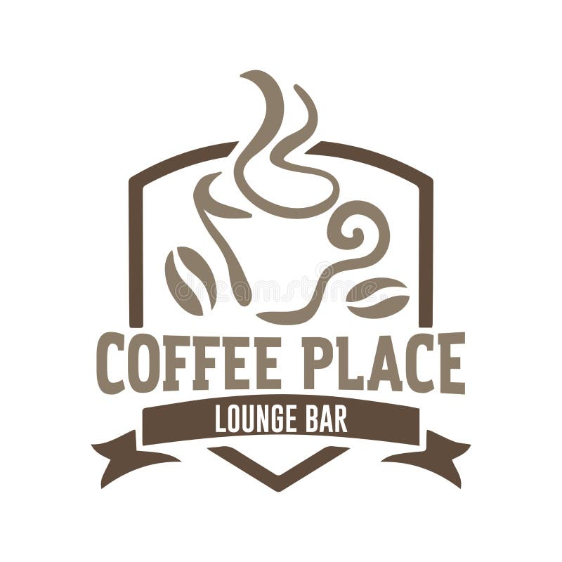 Vector Illustration Concept of Coffee Logo. Brown on Beige Background ...