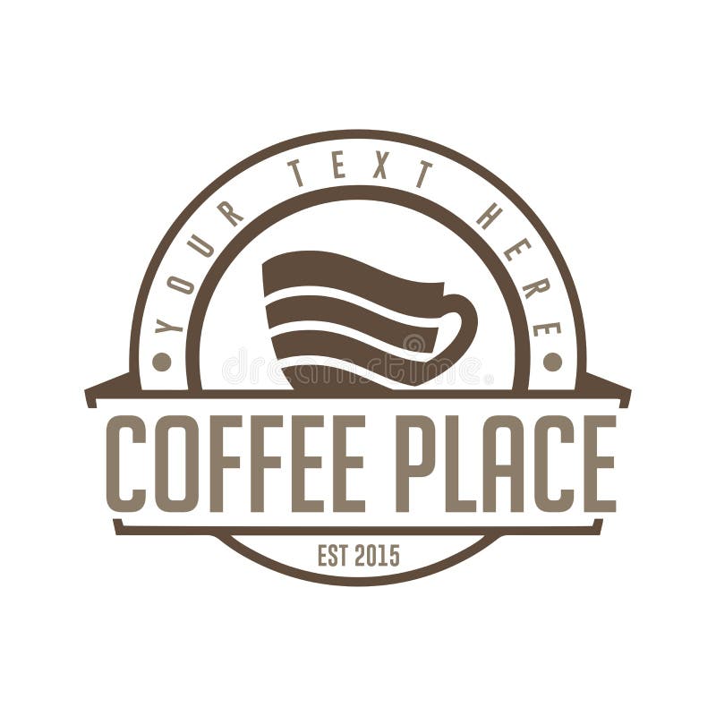 Vector Illustration Concept of Coffee Logo. Brown on Beige Background ...
