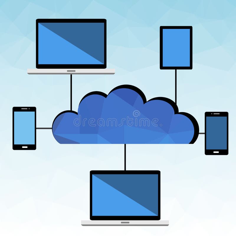 Polygonal Cloud Computing Technology. Stock Vector - Illustration of infographic, network: 138452619