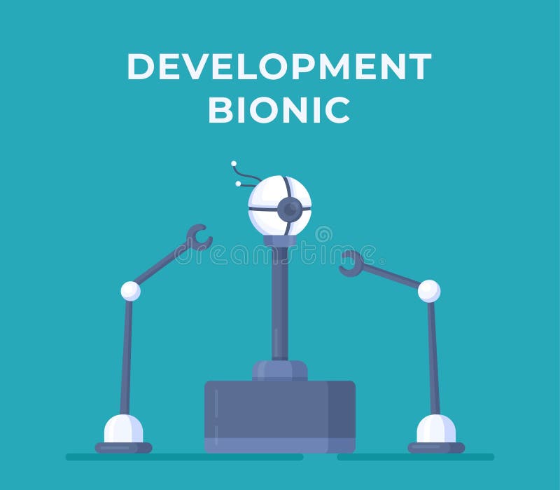 Vector Illustration of the Concept of Developing a Bionic Prosthetic ...