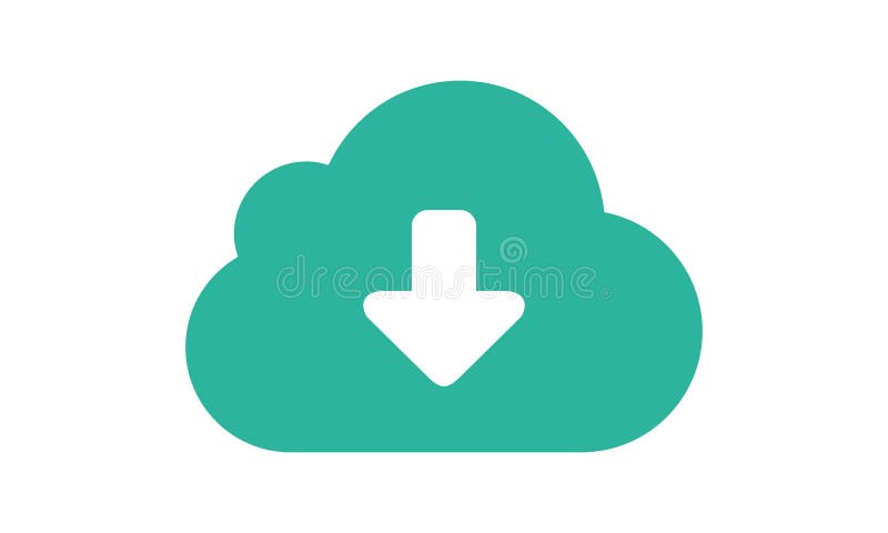 Vector Illustration Concept of Download Cloud Computing Isolated Stock ...