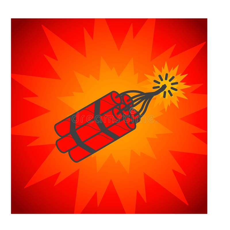 Vector Illustration Concept of Dynamite on White Background Stock ...