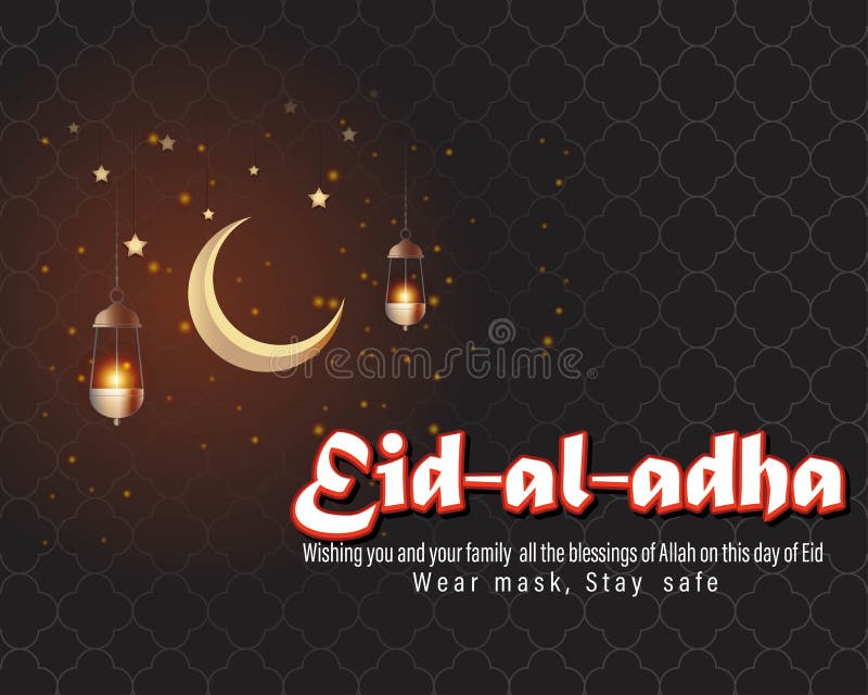 Eid Al- Adha Stay Safe stock vector. Illustration of card - 191018149