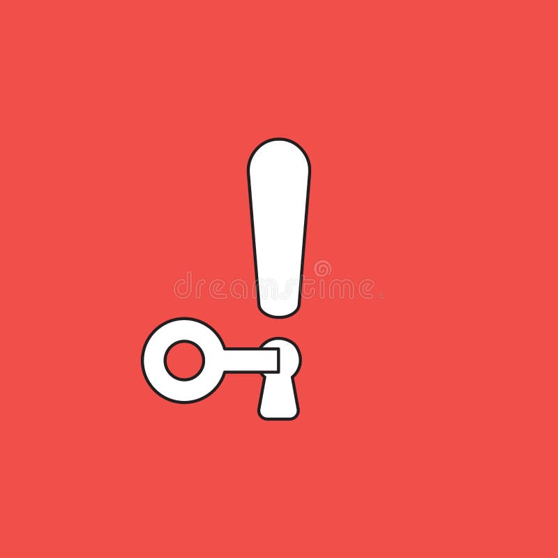 Vector Illustration Concept of Exclamation Mark with Keyhole and Key ...