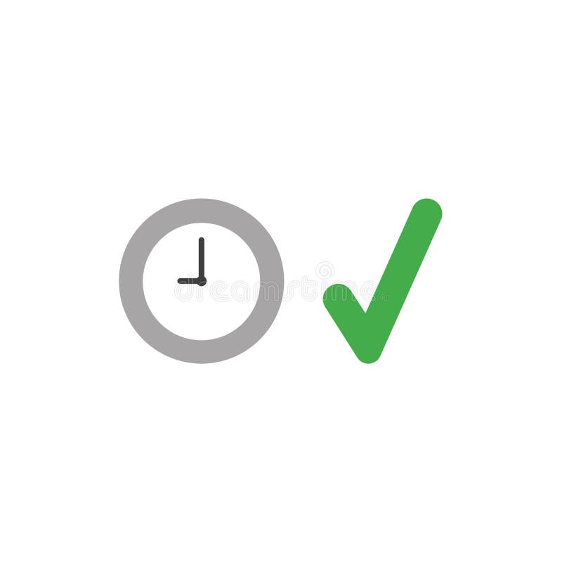 Vector Clock Icon And Check Mark Stock Vector - Illustration of ...