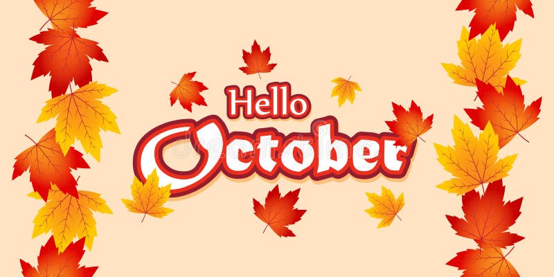 Vector Illustration Concept for Hello October Greeting Stock Vector ...