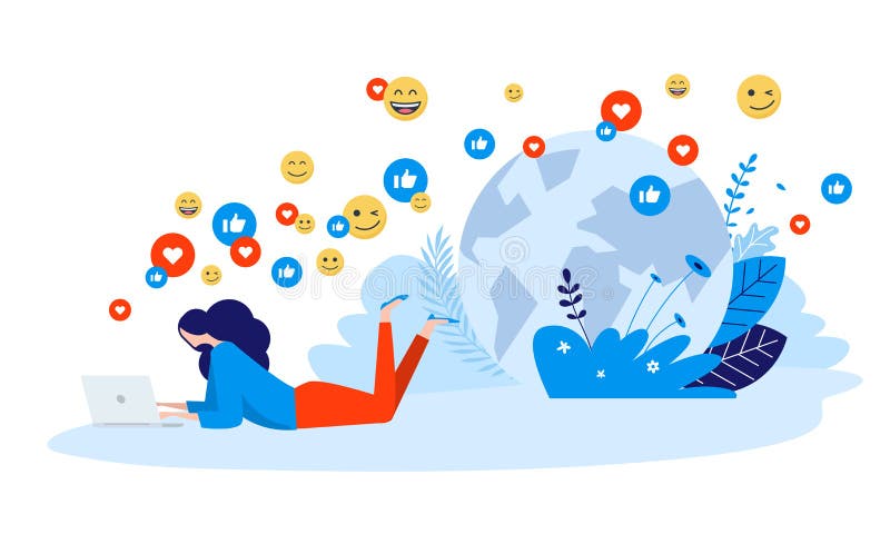 Vector Illustration Concept of Networking, Online Communication ...