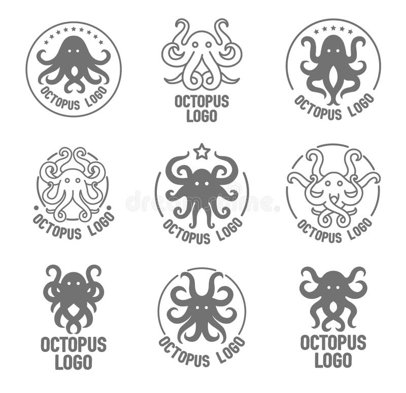 Vector Illustration Concept of a Octopus Logo. Icon on White Background ...