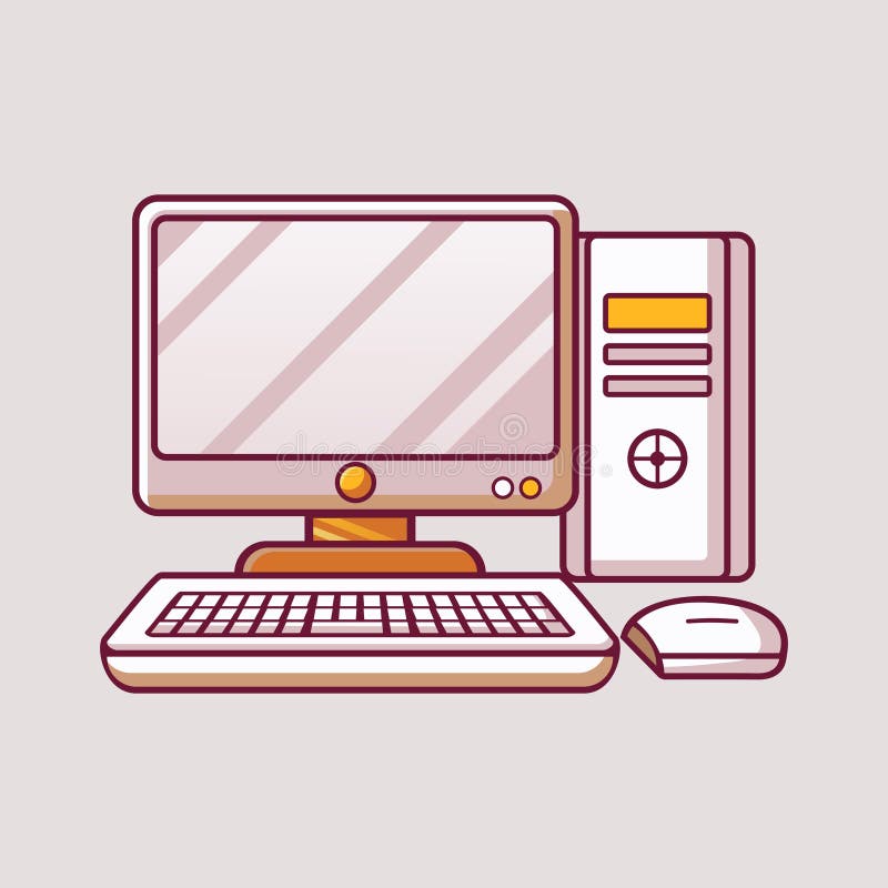 Vector Illustration Concept of Personal Computer. Flat Design for ...