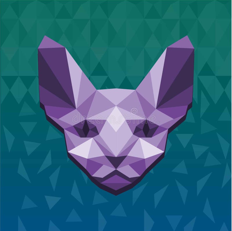 Vector Illustration Concept of Polygonal Sphinx. Color on White ...