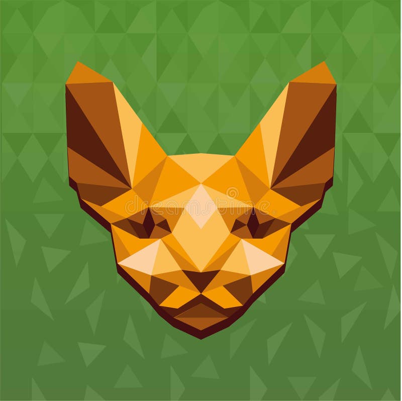 Vector Illustration Concept of Polygonal Sphinx. Color on White ...
