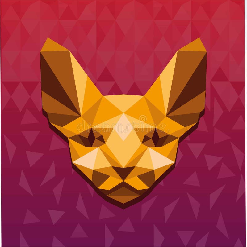 Vector Illustration Concept of Polygonal Sphinx. Color on White ...