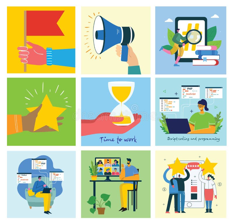 Vector Illustration of Concept of Team Work, Business and Start Up ...