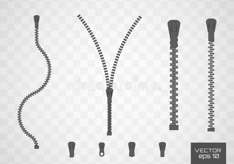 Zipper Buttoned. Flat Style. Stock Vector - Illustration of ...