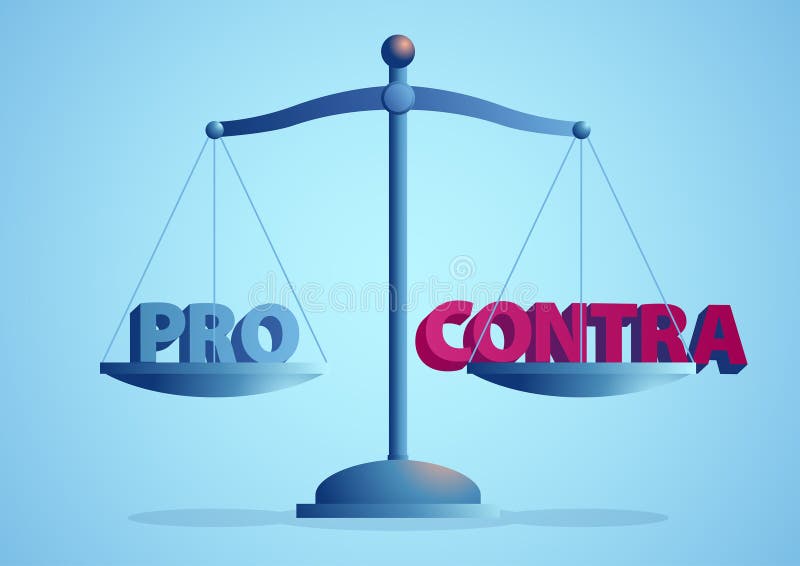 Vector Illustration Concept of a Text Pro and Contra on a Scale Stock ...