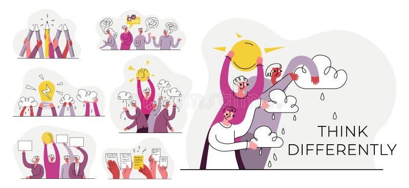 Concept of Thinking Differently Stock Vector - Illustration of ...