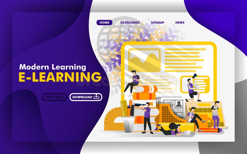 Vector Illustration Concept. Websites about Modern Learning or E ...