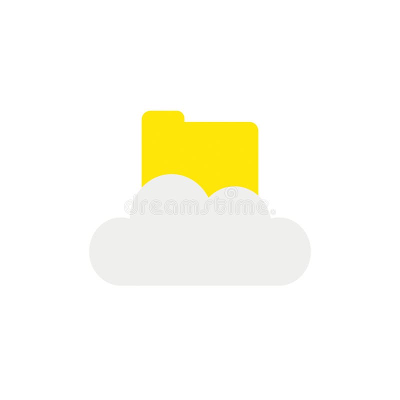 Vector Icon Concept of Closed File Folder Icon on Cloud Stock Vector ...