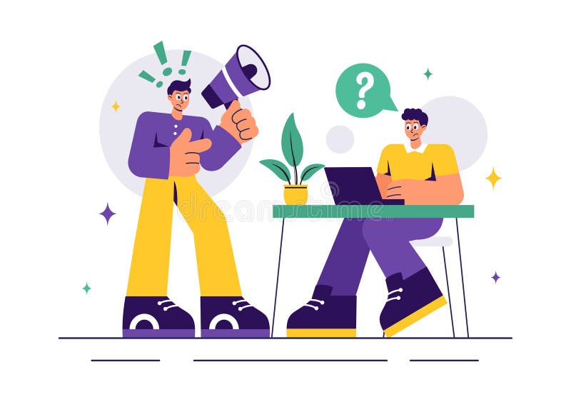 Vector Illustration of Conflict Resolution and Management Featuring Two ...