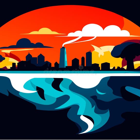 Vector Illustration: Confronting Pollution Realities Stock Illustration ...