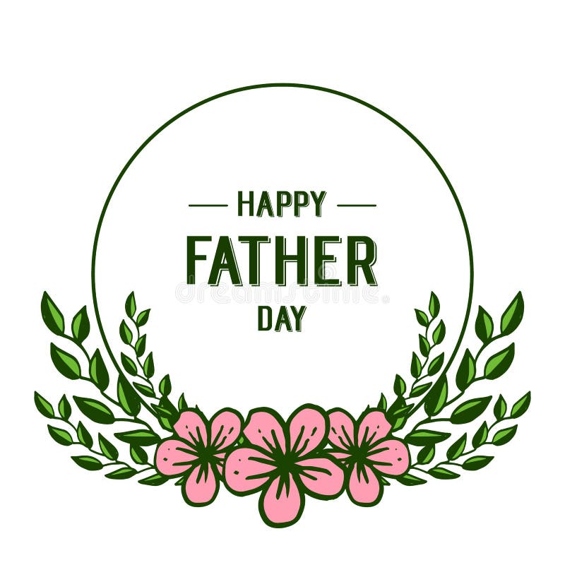 Vector Illustration Congratulation Father Day for Crowd of Green Leafy ...
