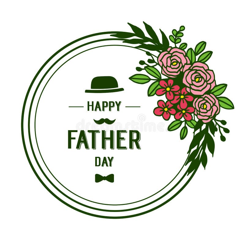 Vector Illustration Congratulation Father Day with Shape Circular of ...