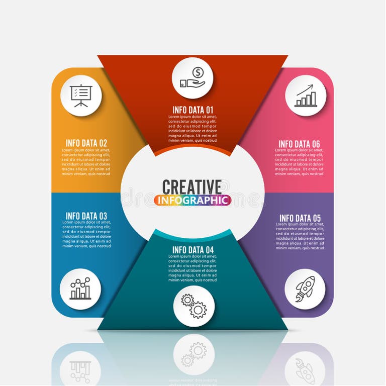 Vector Illustration of Connect Six Switch Infographic Elements Stock ...