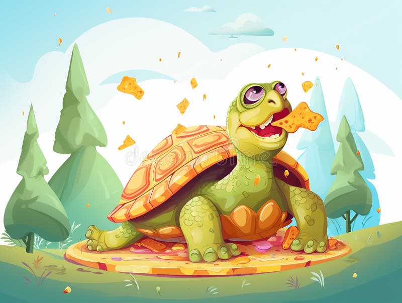 Friendly Turtle Character in a Flat Design Style, Perfect for Children ...