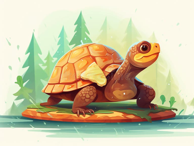 Vector Illustration of Friendly Turtle Stock Illustration ...