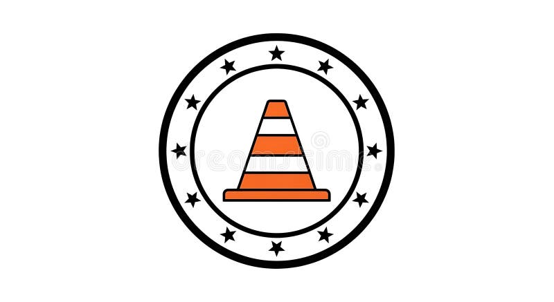 Construction Cone Star Circle Icon Stock Illustration - Illustration of ...
