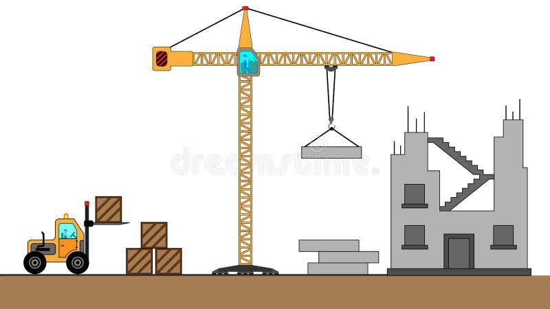 Vector Illustration of a Construction Site. Version without Background ...