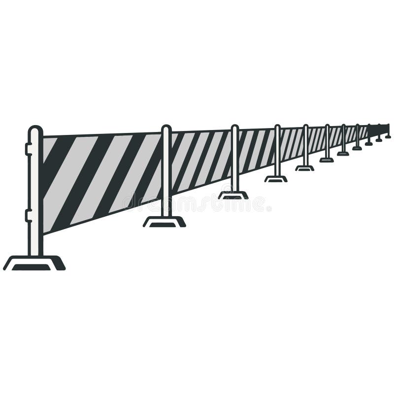 Vector Illustration of Construction and Traffic Barriers Stock ...