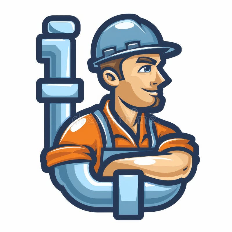 Vector Illustration of a Construction Worker Character in Front of a ...