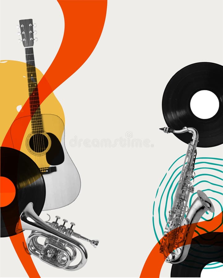 Collage Musical Instruments Stock Illustrations – 930 Collage Musical ...