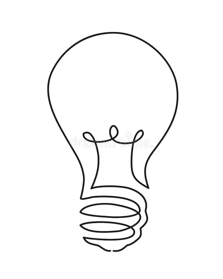 Continuous One Line Drawing Light Bulb Idea Stock Illustrations – 714 ...