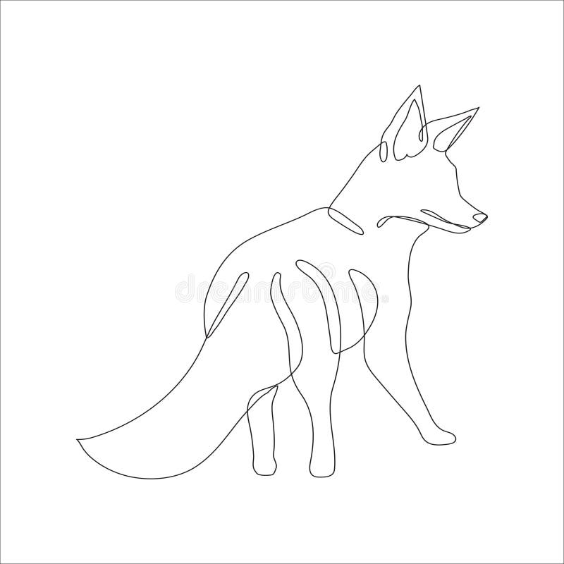 Single Line Fox Outline Stock Illustrations – 248 Single Line Fox ...