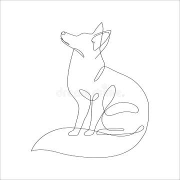Single Line Fox Outline Stock Illustrations – 250 Single Line Fox ...